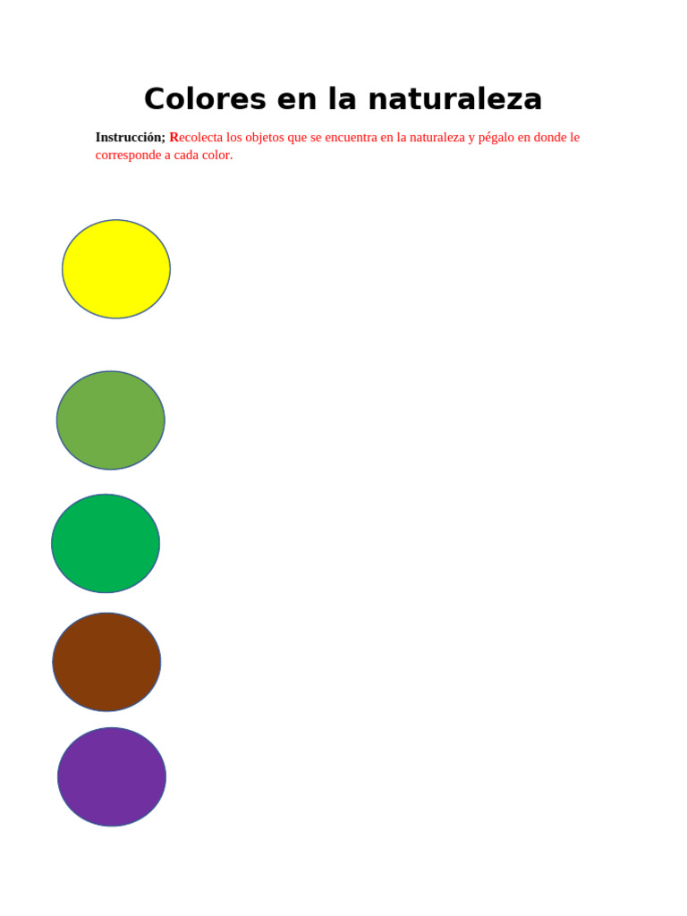 Colores Naturales: Actividad de Clasificación | PDF