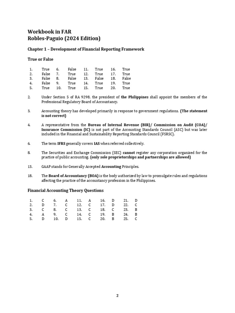 Workbook in Financial Accounting 2024 | PDF
