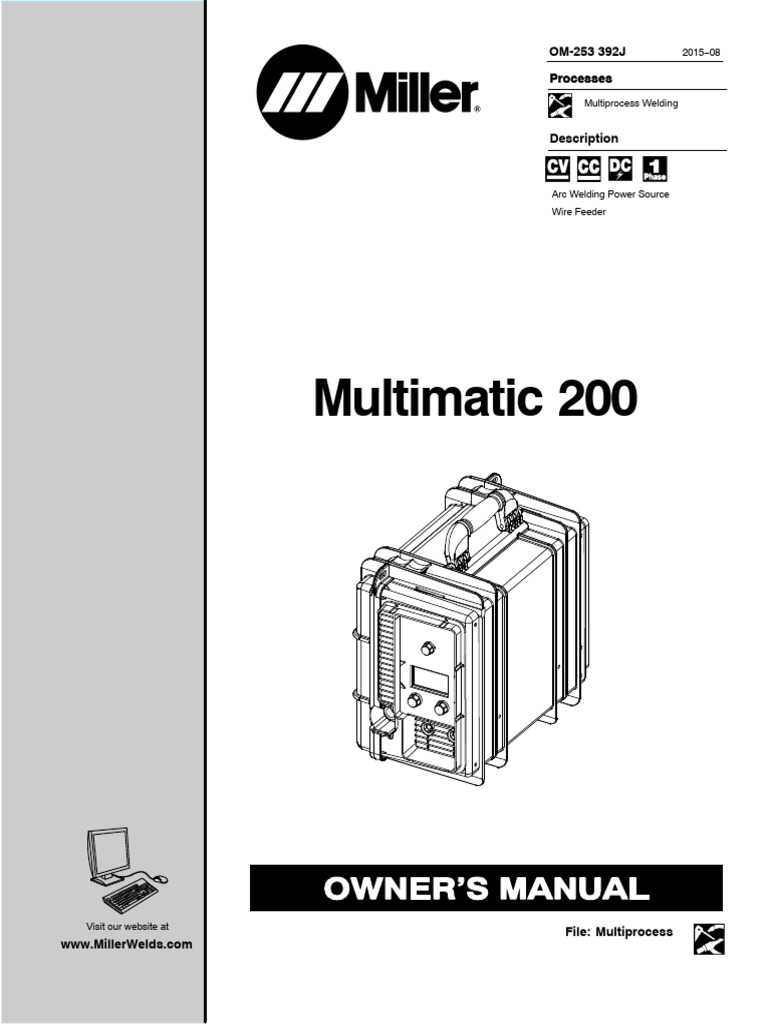 Miller Multimatic 200 | PDF | Welding | Construction