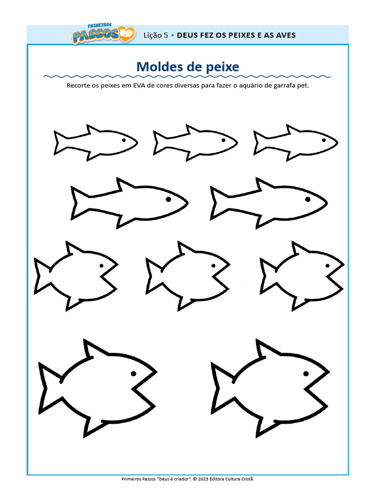 PP - Deus É Criador - Lição - 5 - Moldes - Peixes | PDF