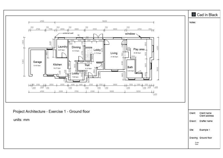 08-Project Architecture - 01 Ground Floor (1) | PDF | Technical Drawing
