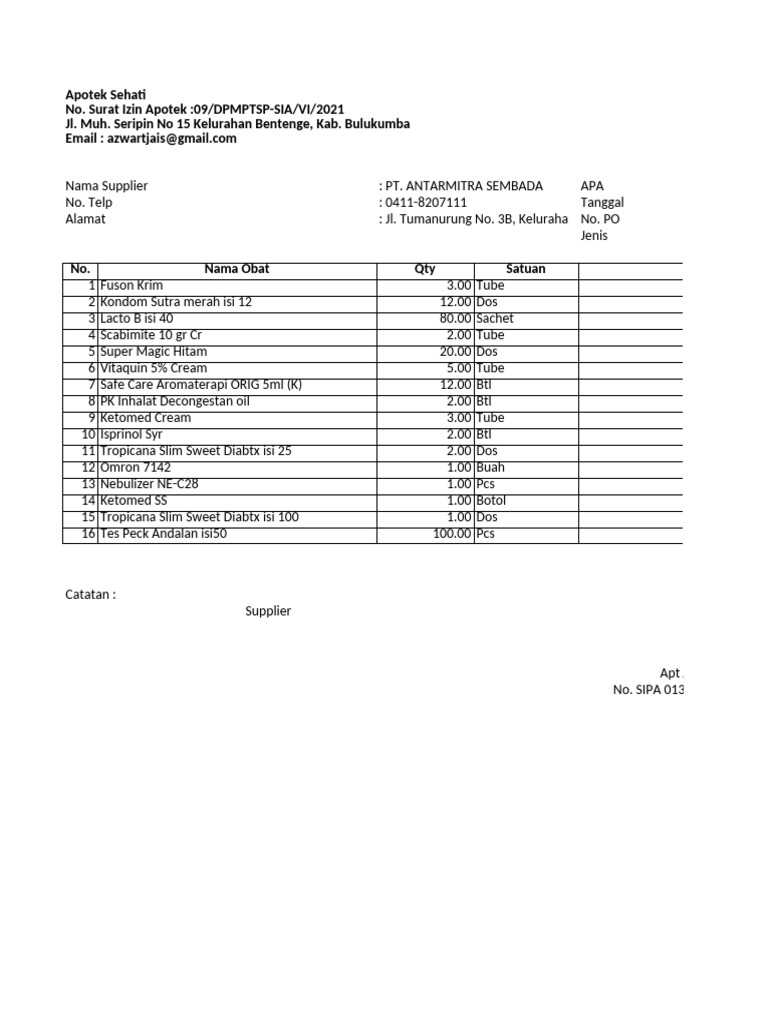 Export Surat Pesanan PO2502230006 | PDF