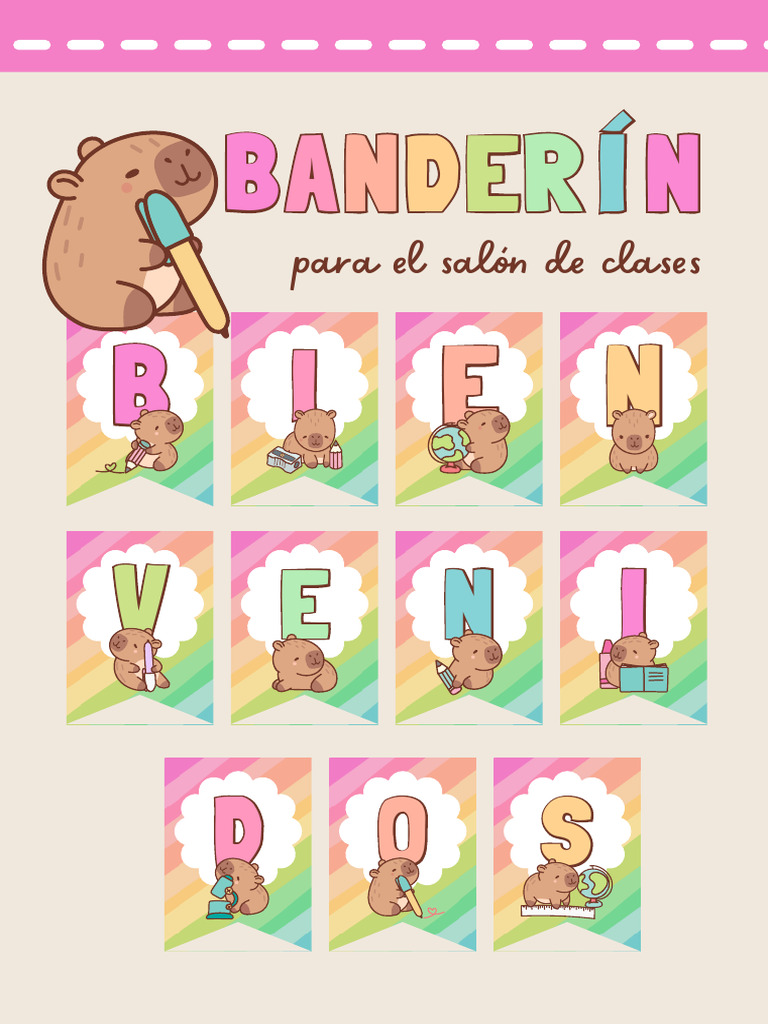 Banderín para el salón de clases bienvenidos | PDF
