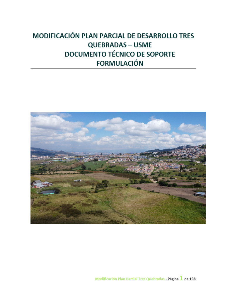 Dts Formulacion Plan Parcial Tres Quebradas | PDF | Urbanismo | Entorno natural