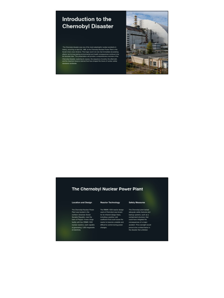 Introduction To The Chernobyl Disaster | PDF | Chernobyl Disaster ...