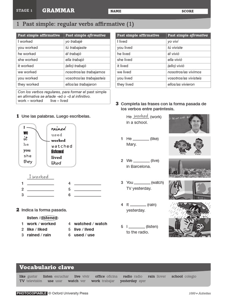 Past Simple Affirmative Regular Pdf Grammatical Number Semantics