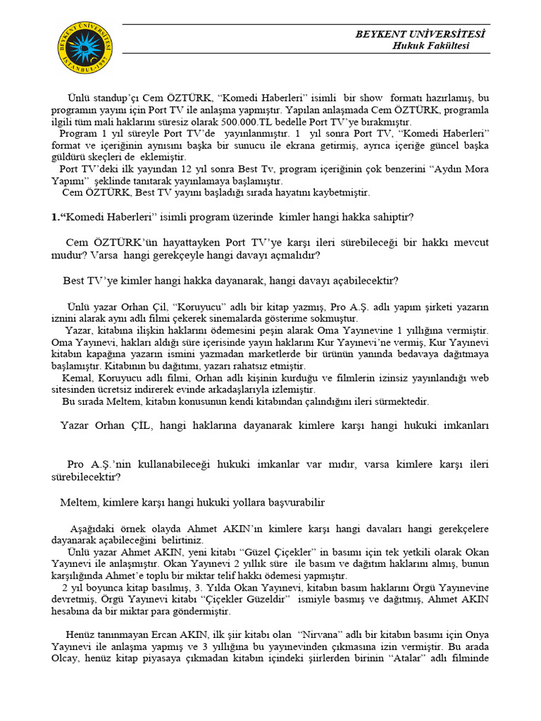 Ornek Olay-Fikri Mulkiyet 2 | PDF