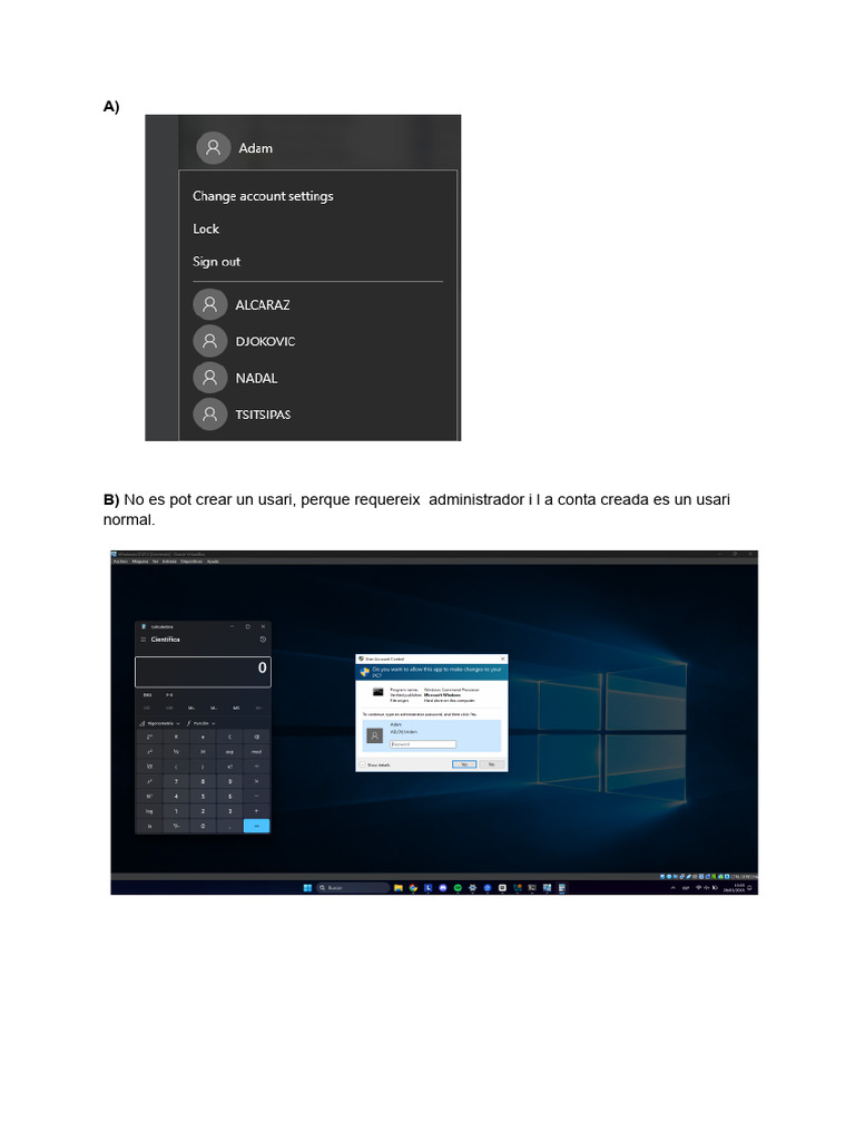 No Es Pot Crear Un Usari, Perque Requereix Administrador I L A Conta ...