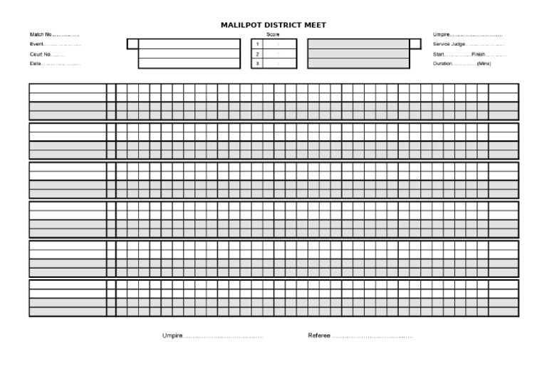 BADMINTON SCORESHEET | PDF