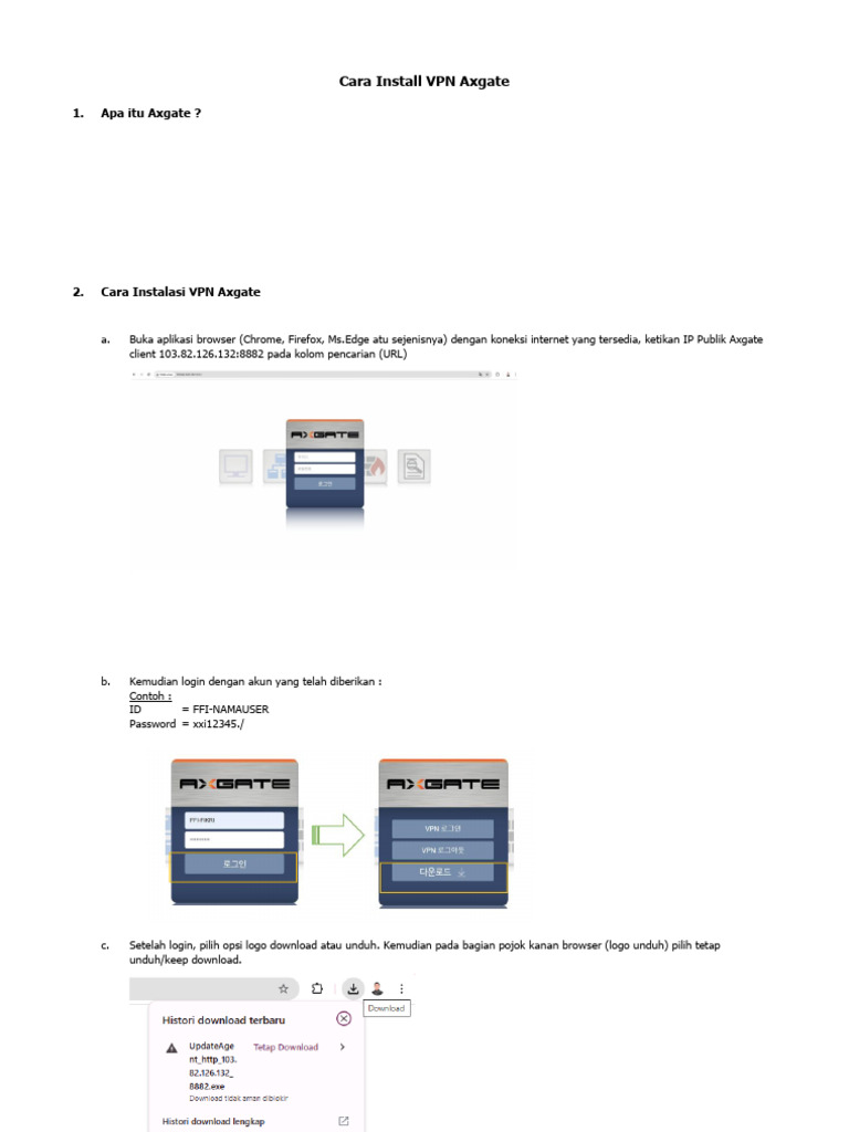 Cara Install VPN Axgate | PDF