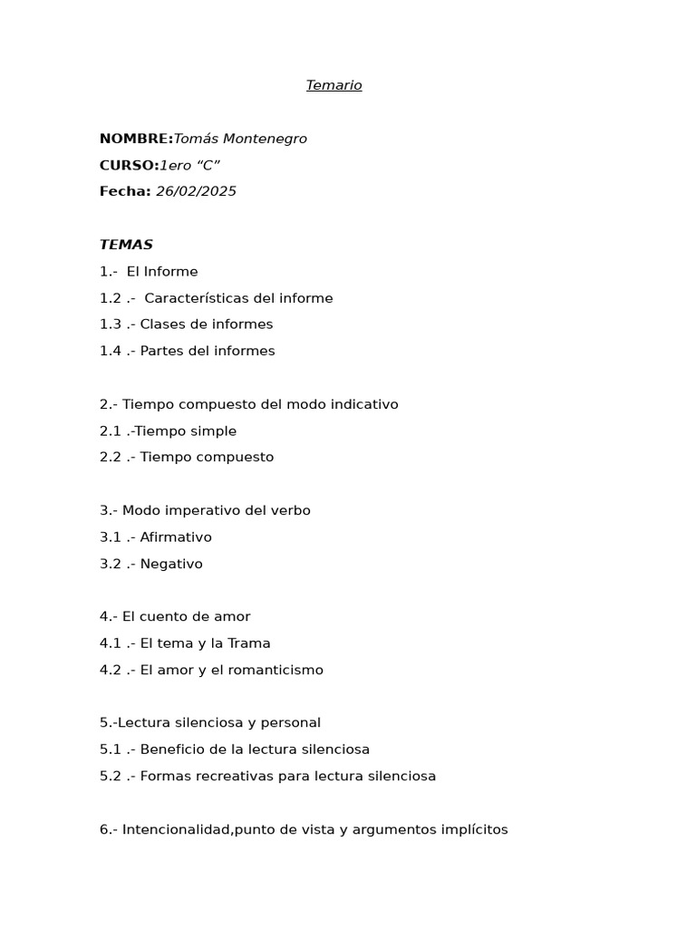 Temario lengua | PDF