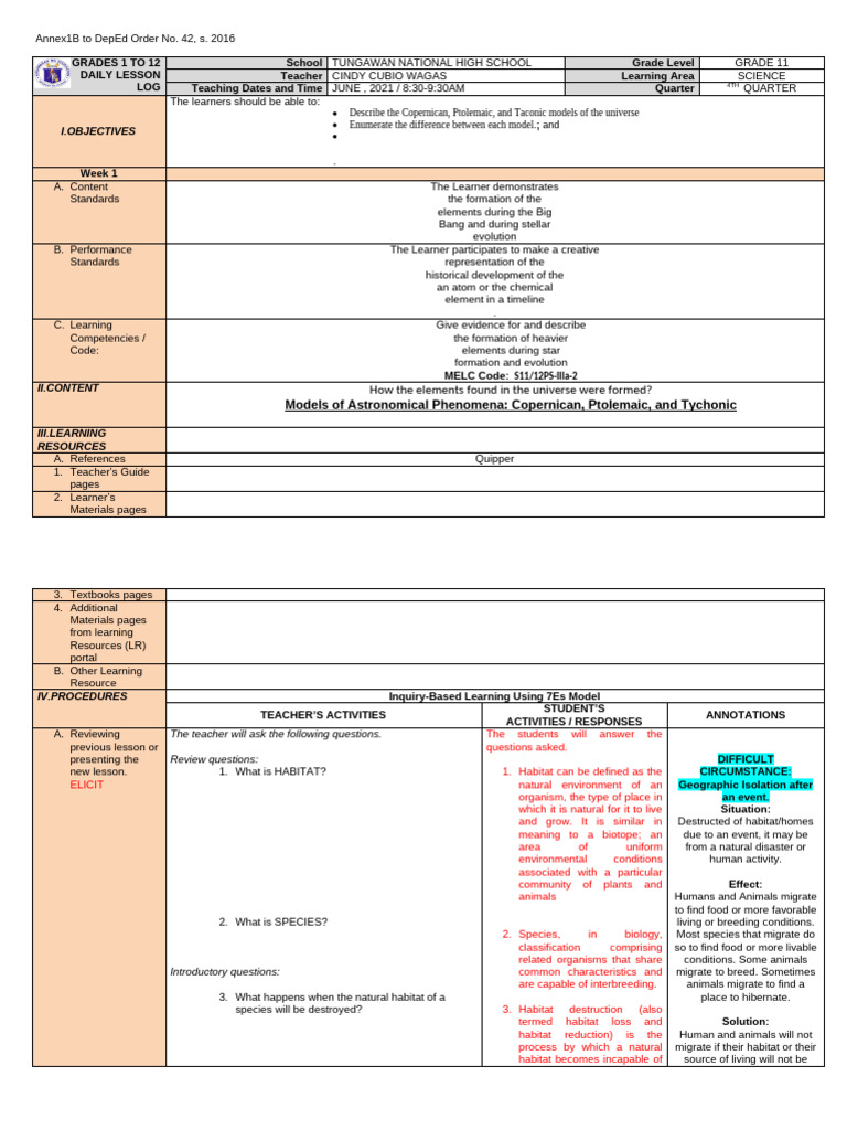 Co1 Lesson Plan 2020-2021 | PDF | Environmental Degradation | Chronic Obstructive Pulmonary Disease