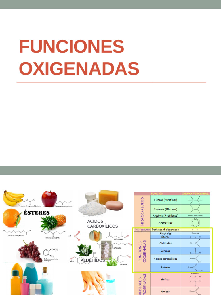 Funciones Oxigenadas | PDF | Aldehído | Jabón