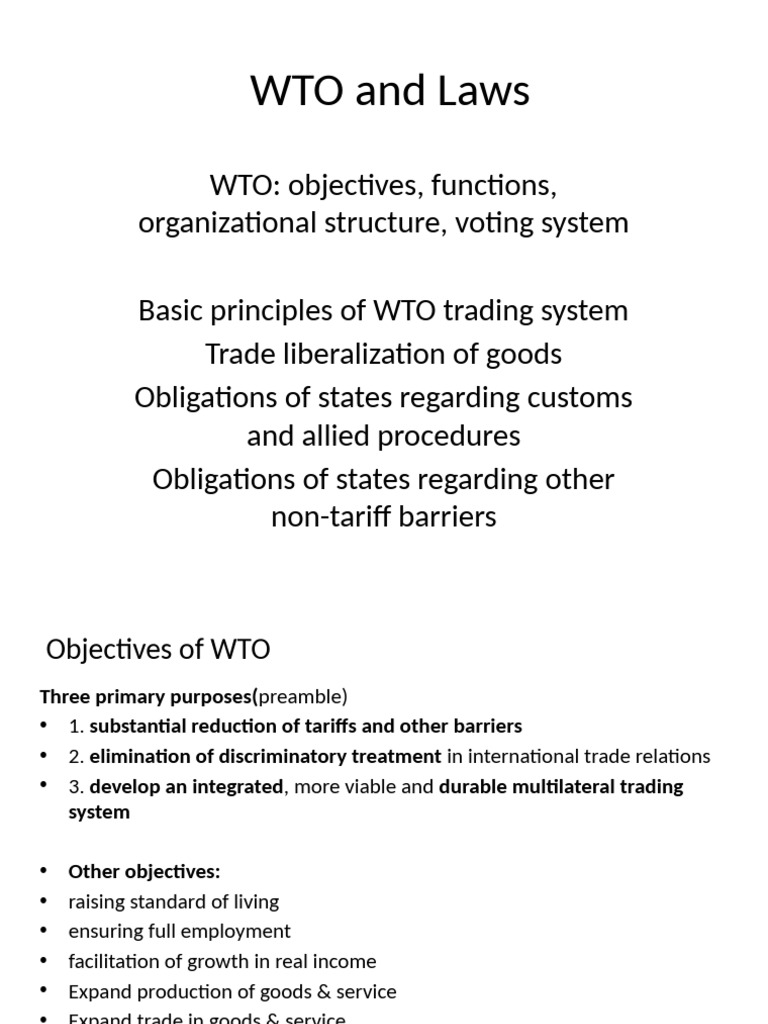 WTo and Laws in Brief | PDF | World Trade Organization | Most Favoured Nation