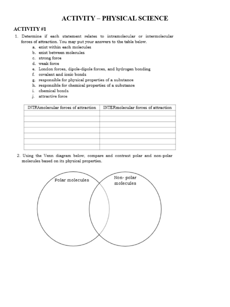 Activity Physical Science | PDF