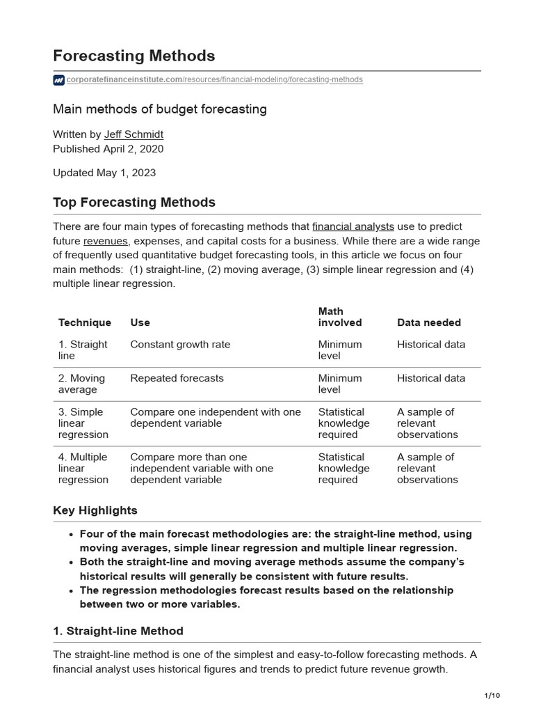 Forecasting Methods | PDF | Regression Analysis | Forecasting