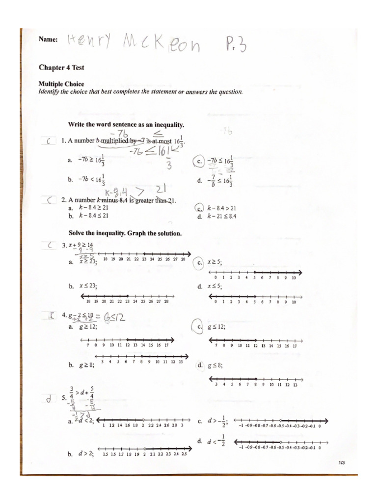 Math Test Review | PDF
