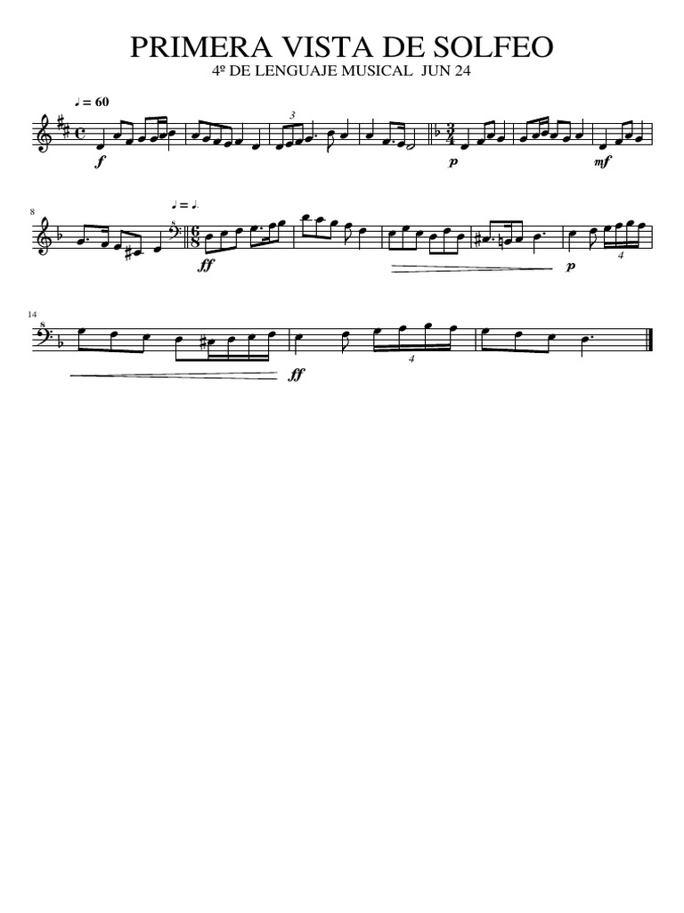 PRIMERA VISTA DE SOLFEO | PDF