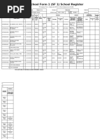School Form 1 (SF 1) School Register: School ID Division School Name ...