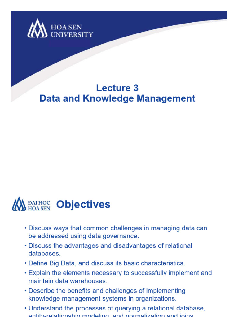 MIS03 - Data and Knowledge Management | PDF | Data Warehouse | Databases