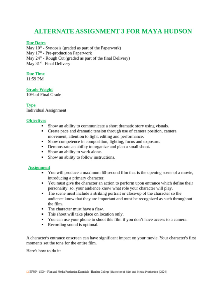 Maya Hudson- Location Shoot | PDF