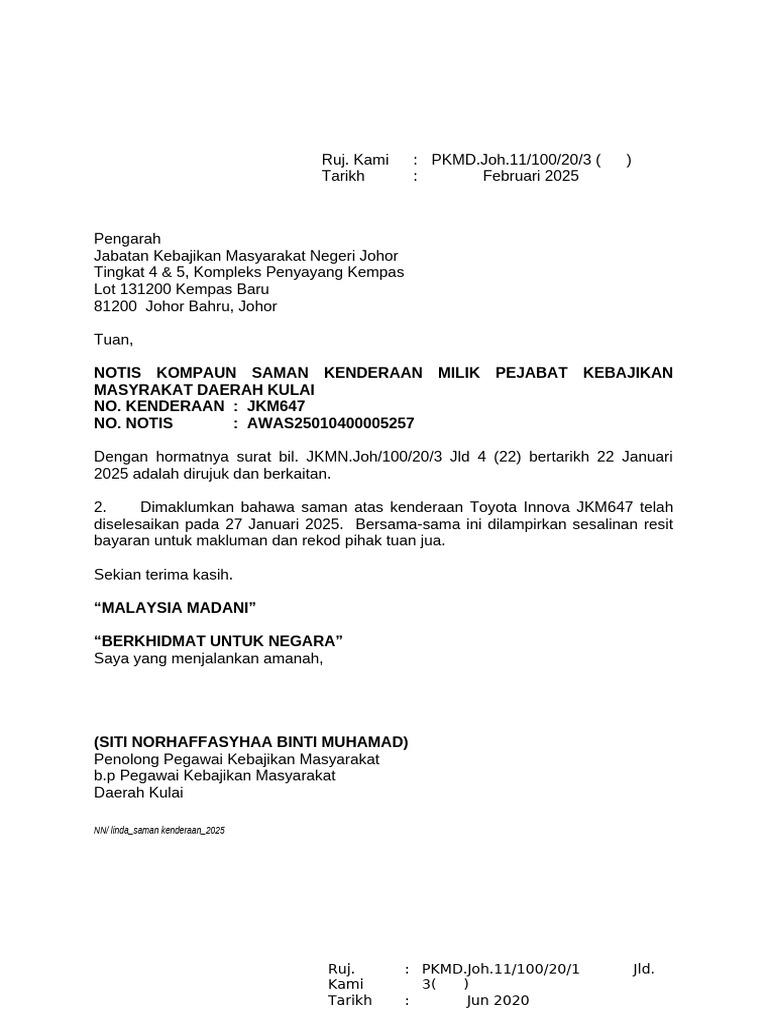 Surat Saman Selesai | PDF