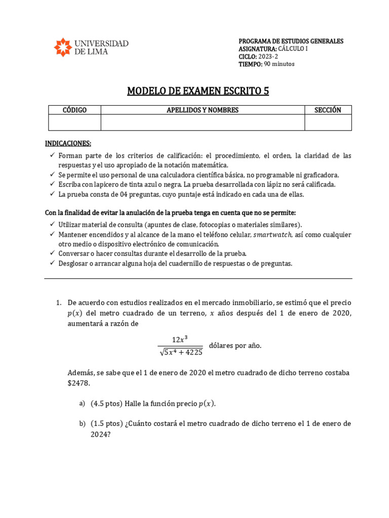 Modelo EE5 | PDF | Integral