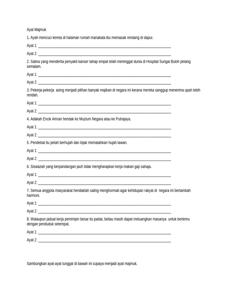 Ayat Majmuk dan Sintaksis Ayat | PDF