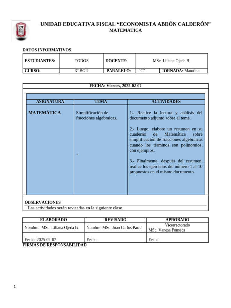 Tercero C Matemática | PDF