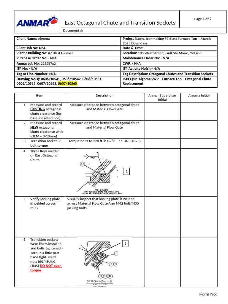 East Octagonal Chute and Transition Socket - Feb-25 | PDF