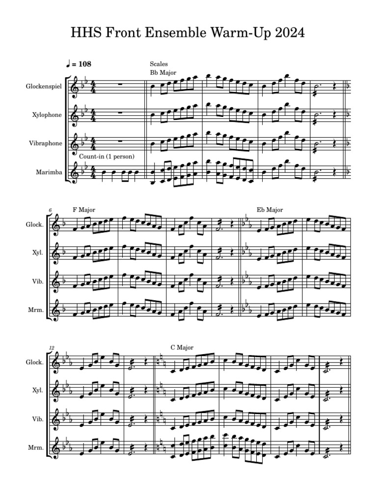 HHS Front Ensemble Warm-Up 2024 | PDF | Percussion Instruments ...