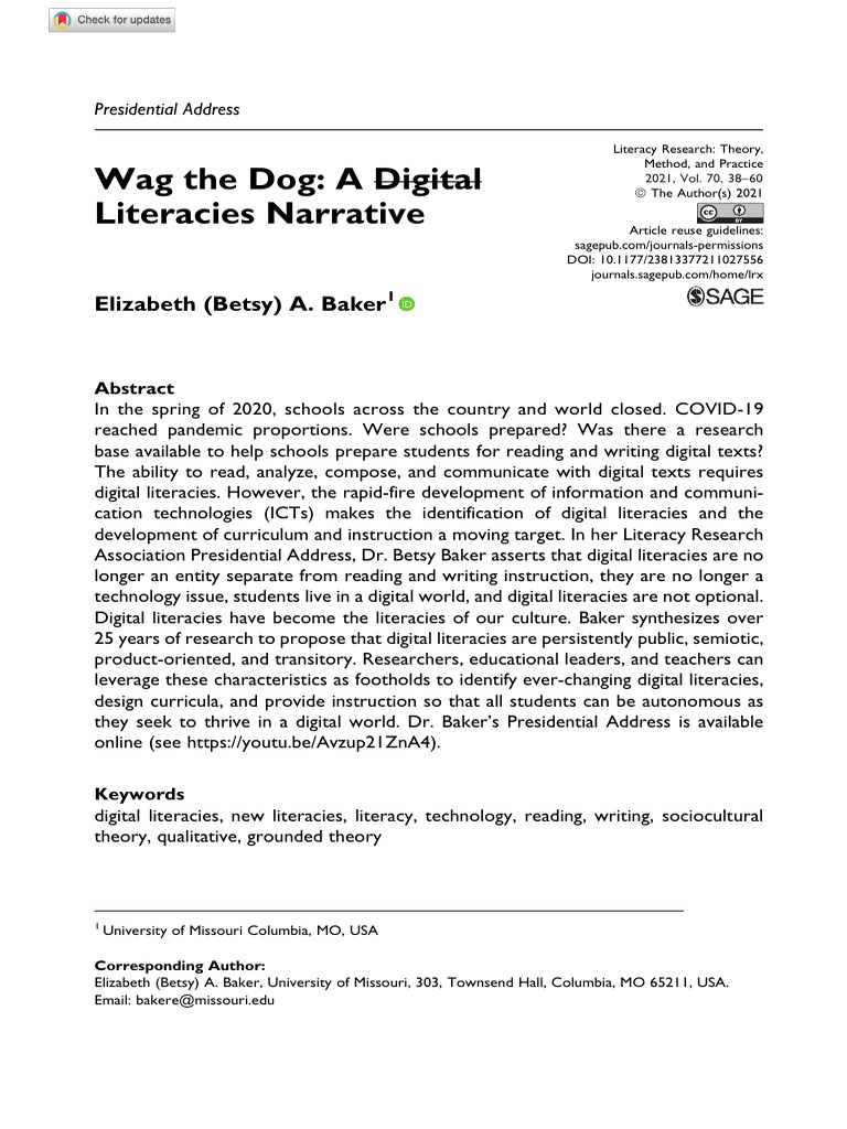 Wag The Dog A Digital Literacies Narrative | PDF | Literacy | Internet