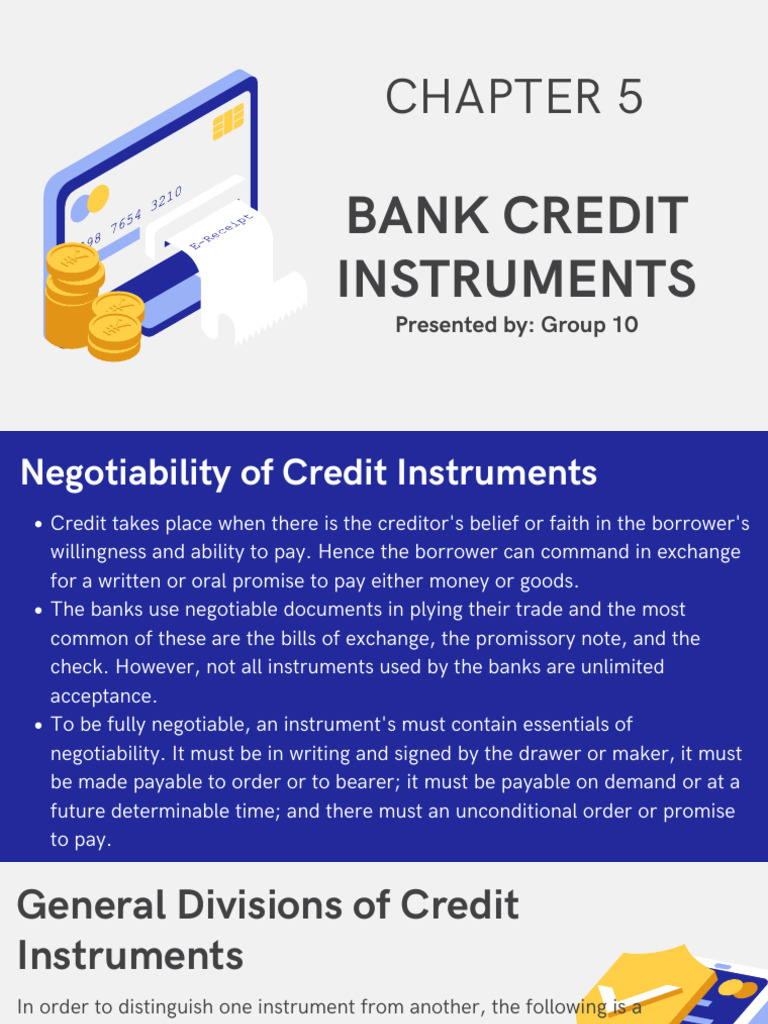 Bank Credit Instruments | PDF | Cheque | Negotiable Instrument