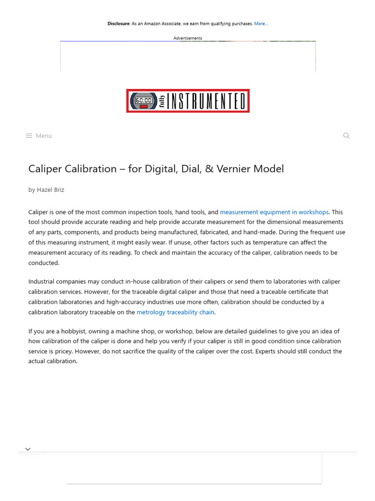 Caliper Calibration - Guide How To Calibrate Digital, Dial, & Vernier ...