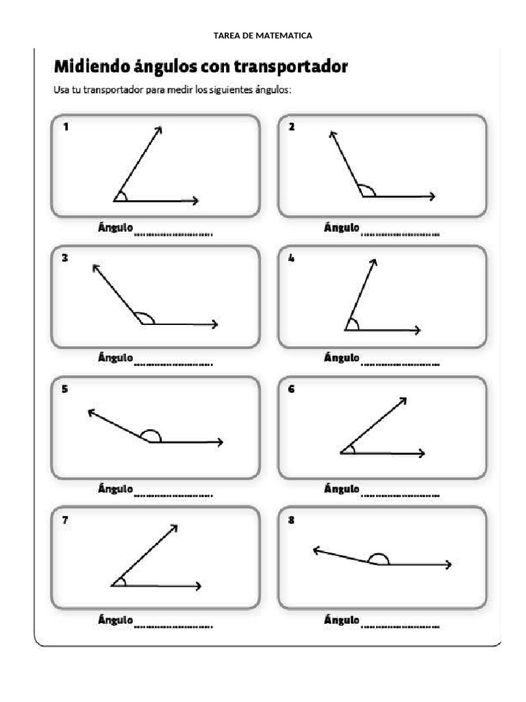 Tarea de Matematica Medir Angulos | PDF