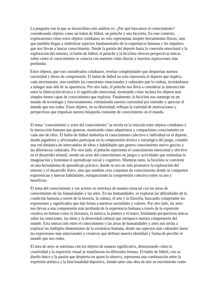 Alejandro Galvis Exposicion TOK Objetos | PDF | Conocimiento | Las ...