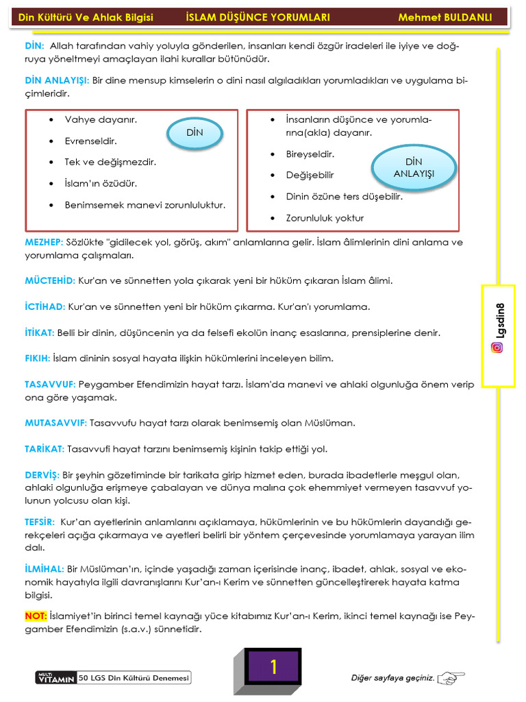 7.sinif Din Kulturu 5. Unite Konu Anlatimi | PDF