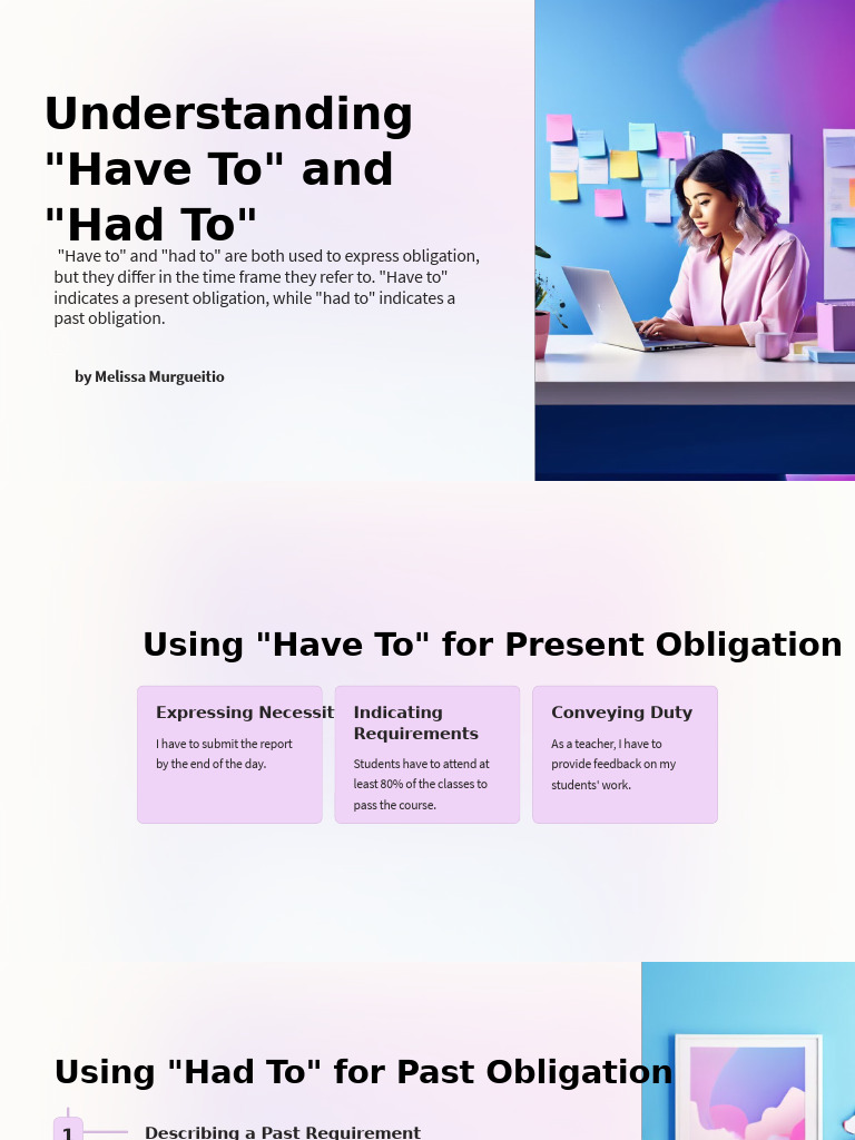 "Have To" vs. "Had To": Usage Guide | PDF