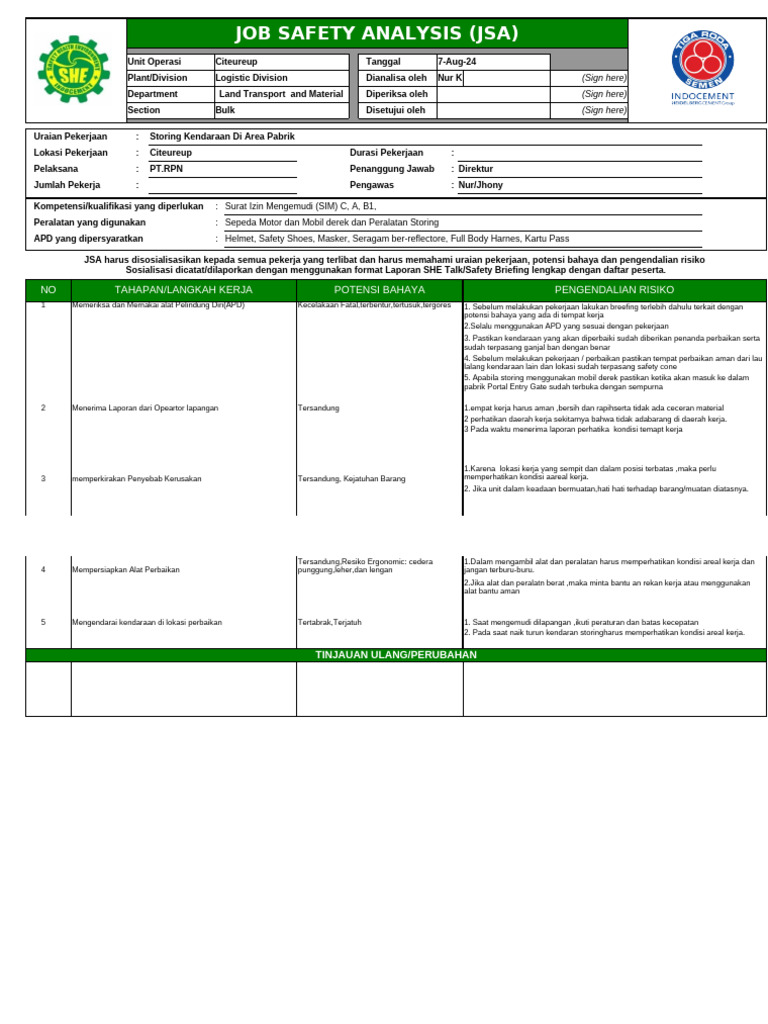 JSA STORING Blank | PDF
