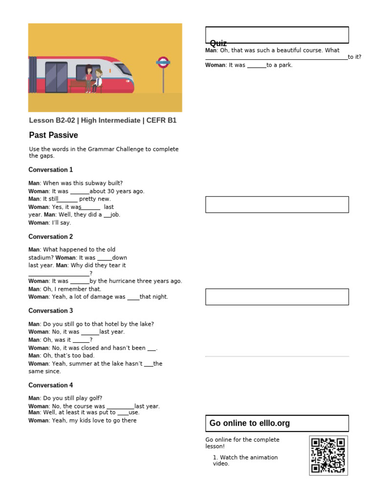 ELLLO B2 02C Past Passive | PDF