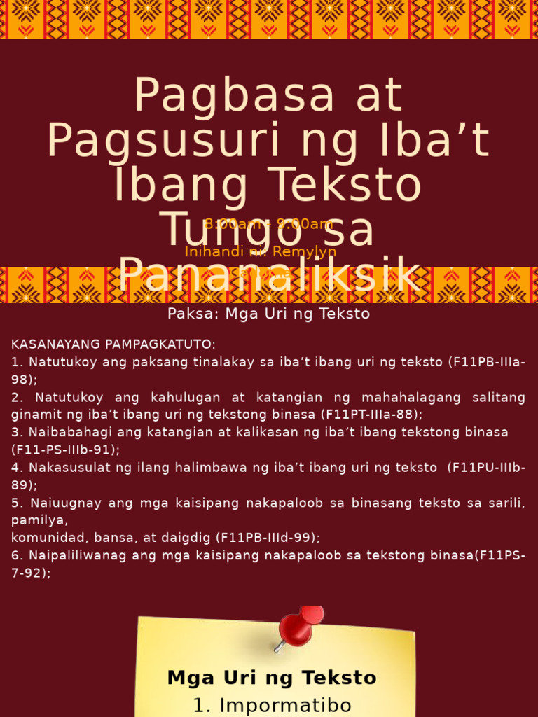 Tekstong Deskriptibo | PDF