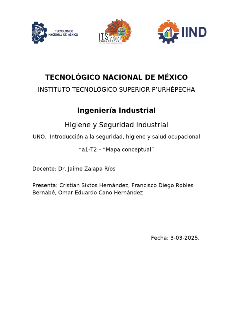ACT1-U2. - (Mapa Conceptual - CMSH - Higiene - y - Seguridad) | PDF