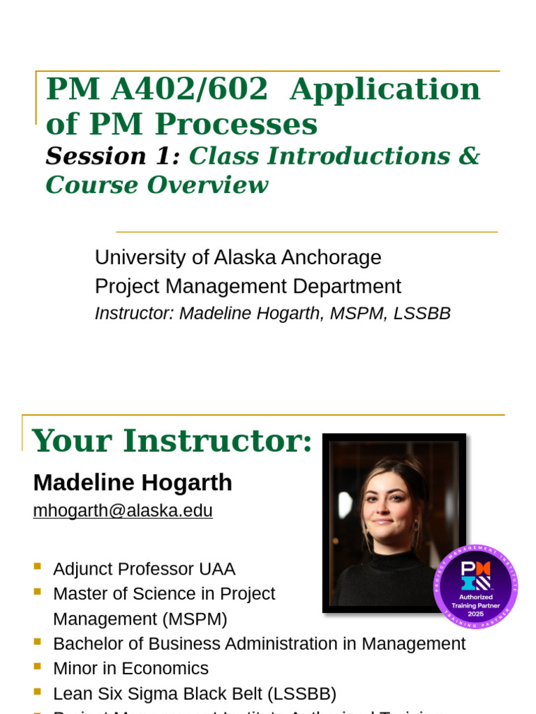 PM A402.602 Class Session 1 | PDF | Project Management | Business