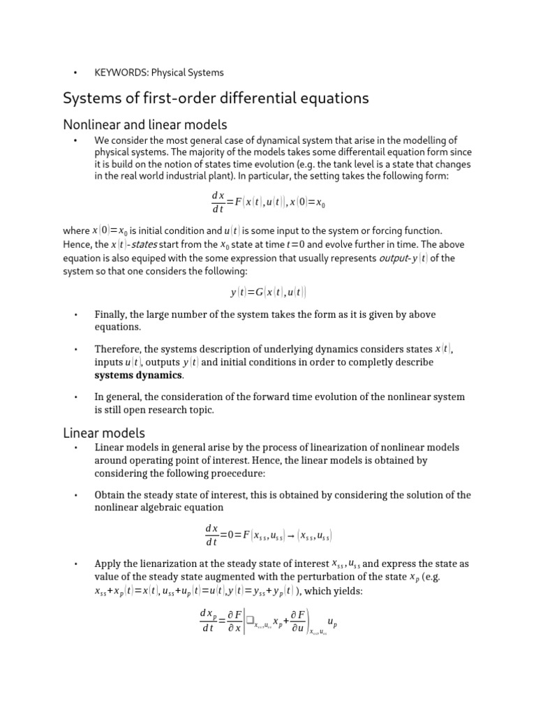 Physical Systems: Differential Equations | PDF | Enzyme | Eigenvalues ...