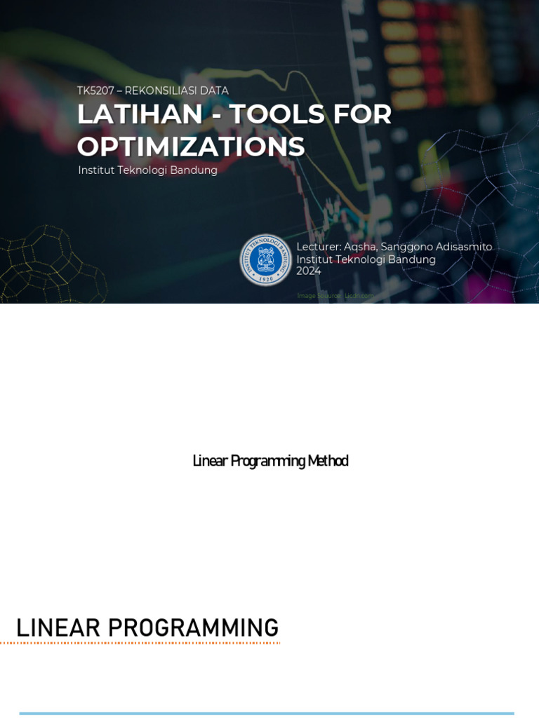 TK5207 - Soal Latihan - Linear Programming | PDF | Algorithms | Mathematical Analysis