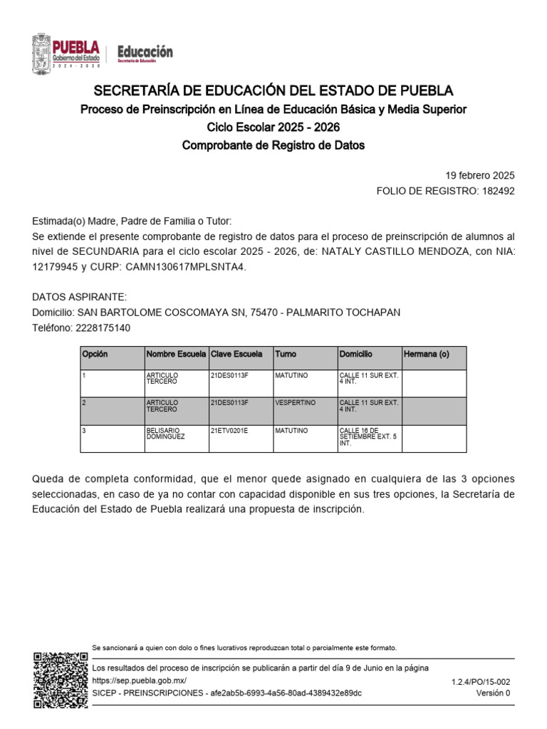 Resultados Preinscripción Secundaria 2025 | PDF | Etapas educativas