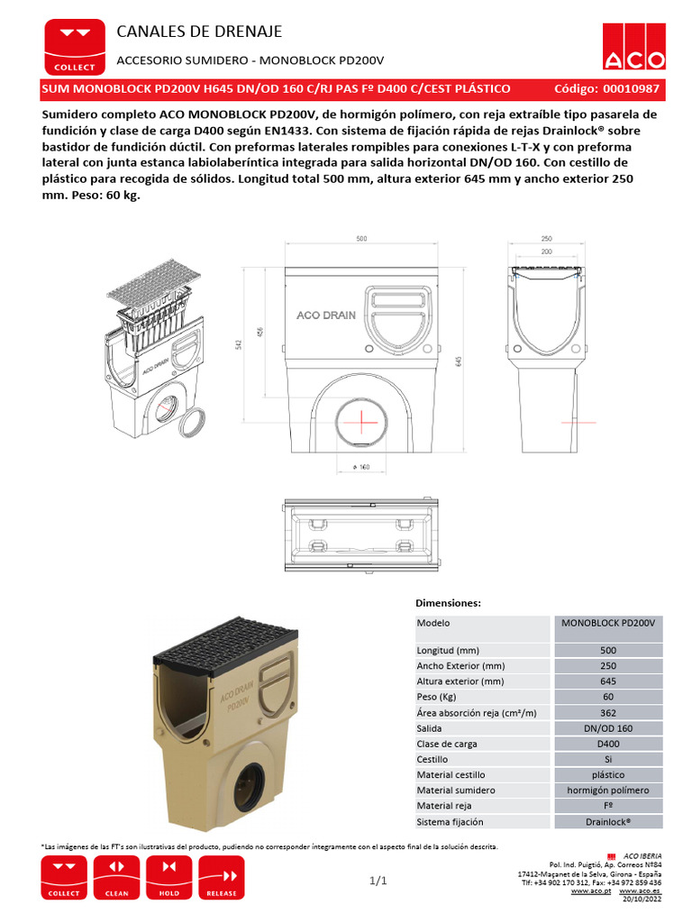 Ficha Sumidero | PDF | Materiales de construcción | Materiales