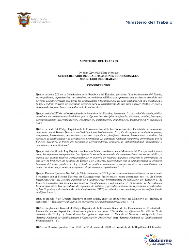 MDT SCP 2022 0279 | PDF | Ecuador | Institución