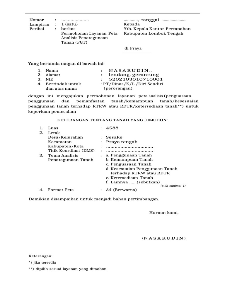 Form Peta Analisis Tapak Kavling | PDF