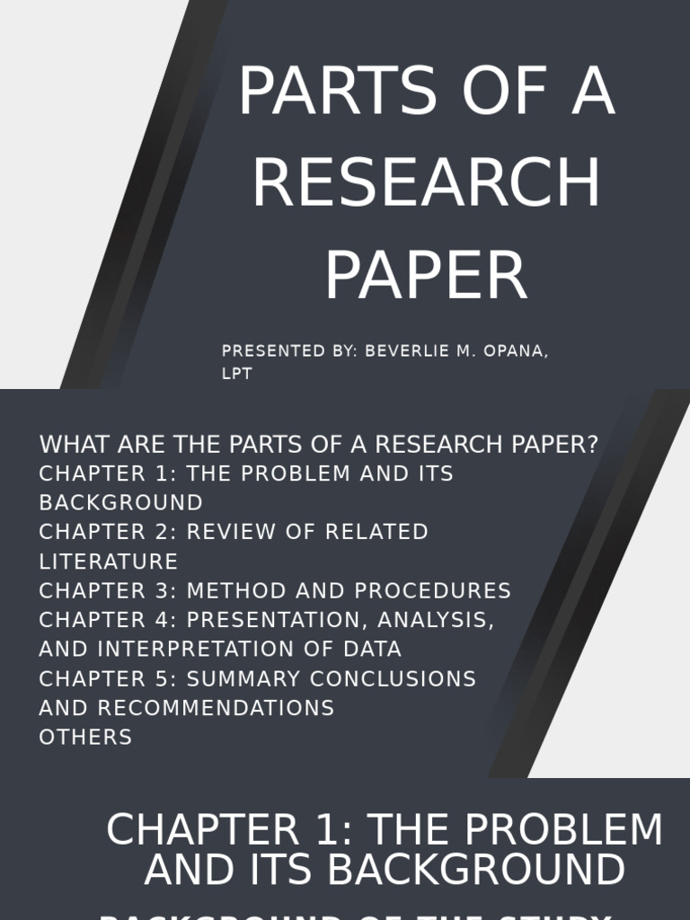 Parts of A Research Paper | PDF | Statistics | Inquiry